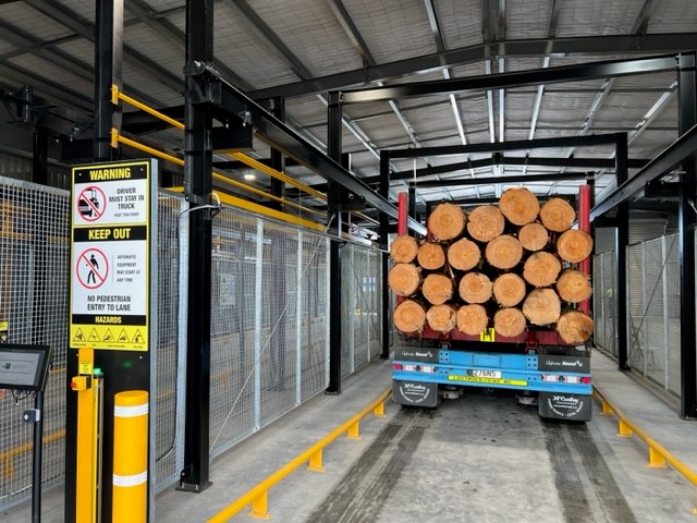 Log scaling operation goes robotic | Port Taranaki